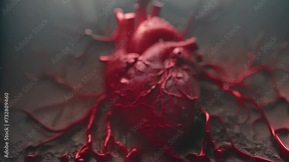 Realistic heart organ.Beating human heart, 3d realistic, anatomically ...