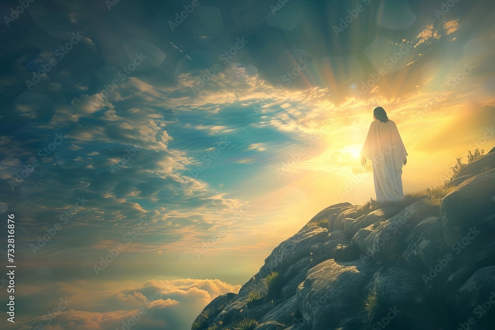 Jesus christ guiding. spiritual and divine guidance Symbolizing faith ...