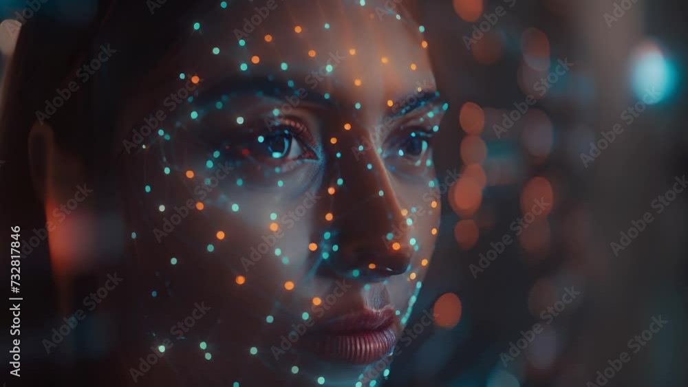 Face analysis.Future. Face Detection. Technological 3d Scanning ...