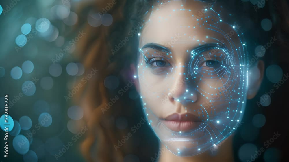 Face analysis.Future. Face Detection. Technological 3d Scanning ...