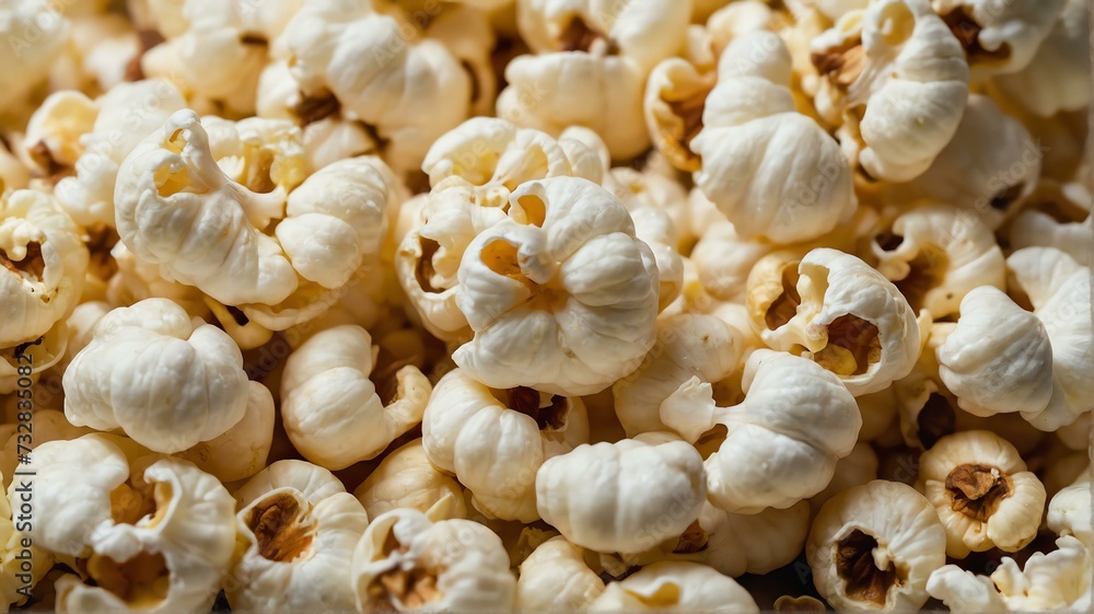 Pile of popcorn on plain white background from Generative AI Stock ...
