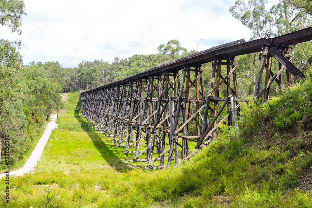 Historic Trestle bridge, Rail Trail Gippsland, Lakes Entrance. Stock ...