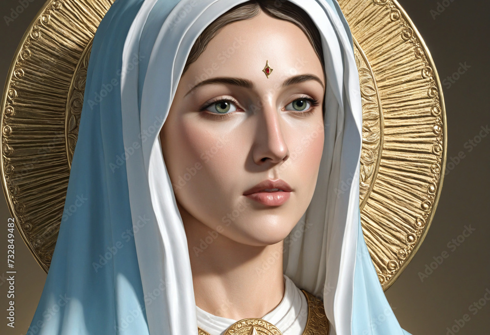 Illustration of the Blessed Virgin Mary: A Symbol of Beauty and Faith ...