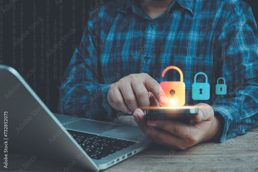 cybersecurity concept, cybersecurity concept identity theft, Database hacks, internet cyber ...