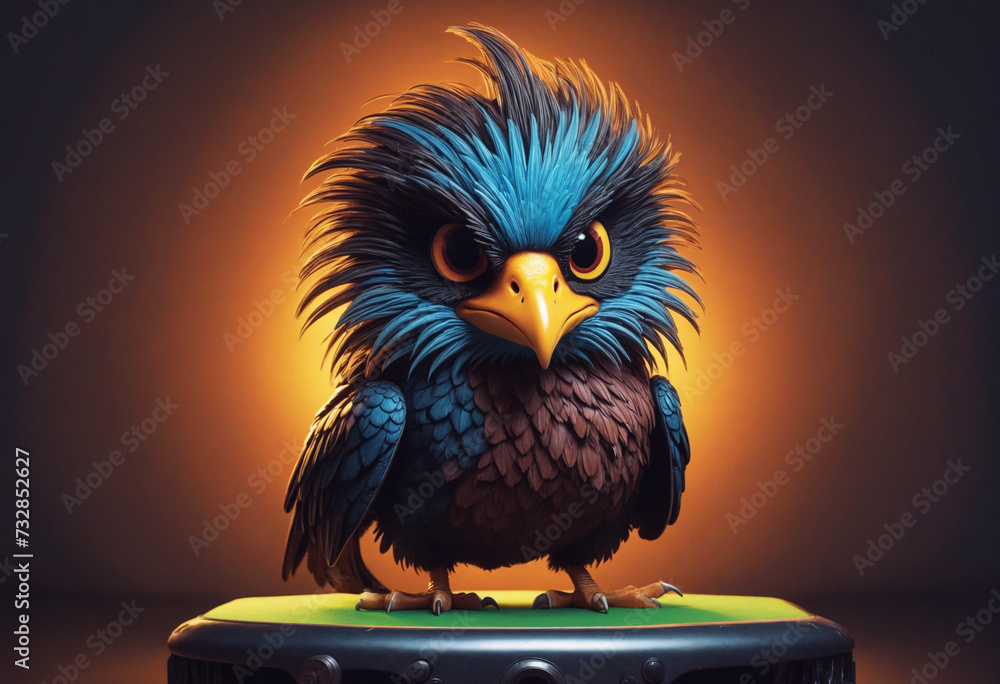 "Wildlife Punk Rocker with Abstract Illustration Cartoon Style Digital ...