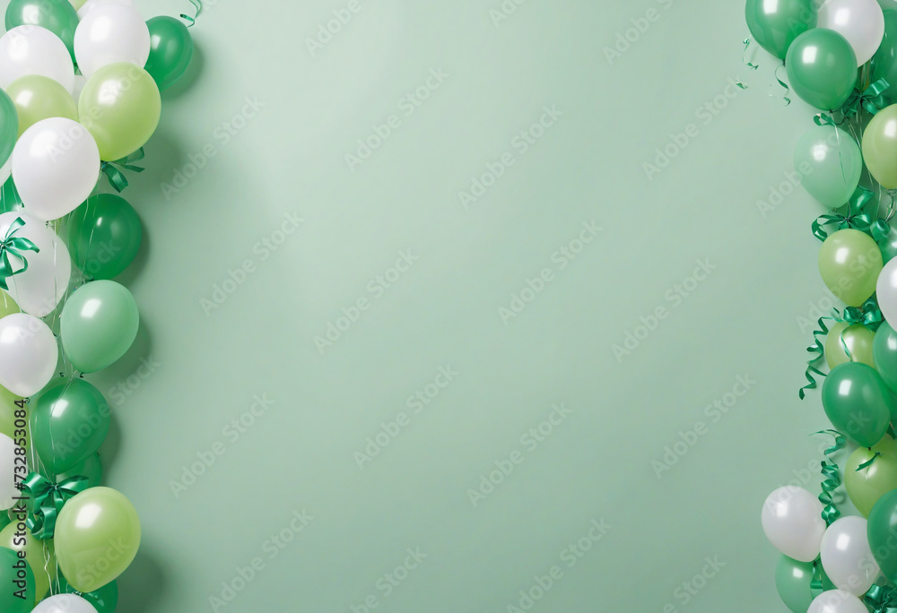 "Chic pastel green balloon border perfect for festive birthday ...