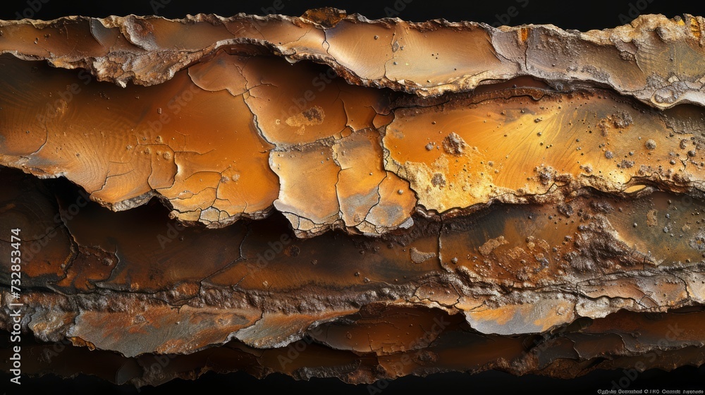High-detail image of a flaking rust texture on steel, focusing on the ...
