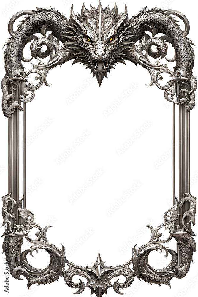 Dragon Border Frame PNG Transparent Background Stock Illustration ...