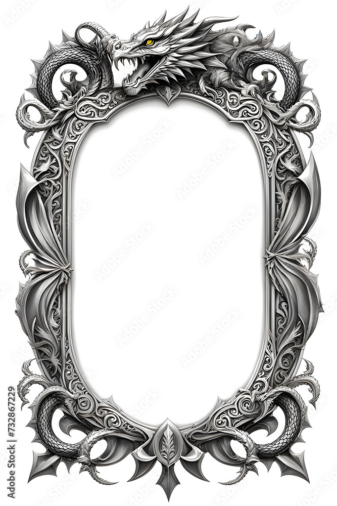Dragon Border Frame PNG Transparent Background Stock Illustration ...