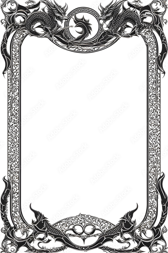 Dragon Border Frame PNG Transparent Background Stock Illustration ...