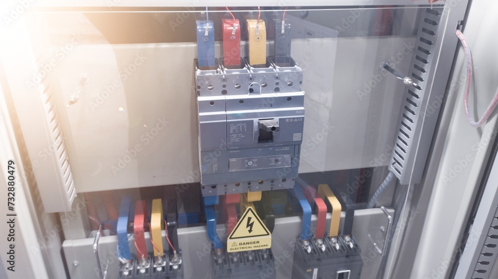 High Voltage Main fuse breaker installed on the panel control ...