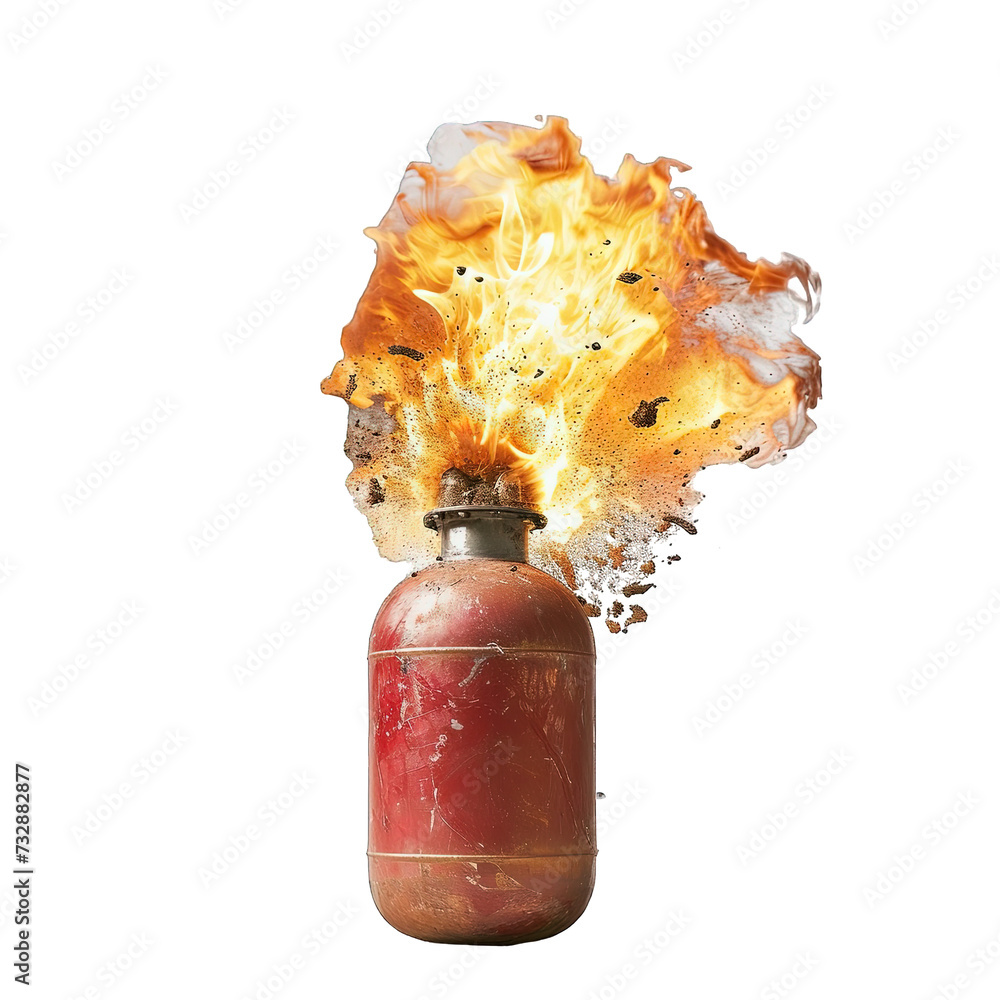exploded gas cylinder white background Stock Photo | Adobe Stock