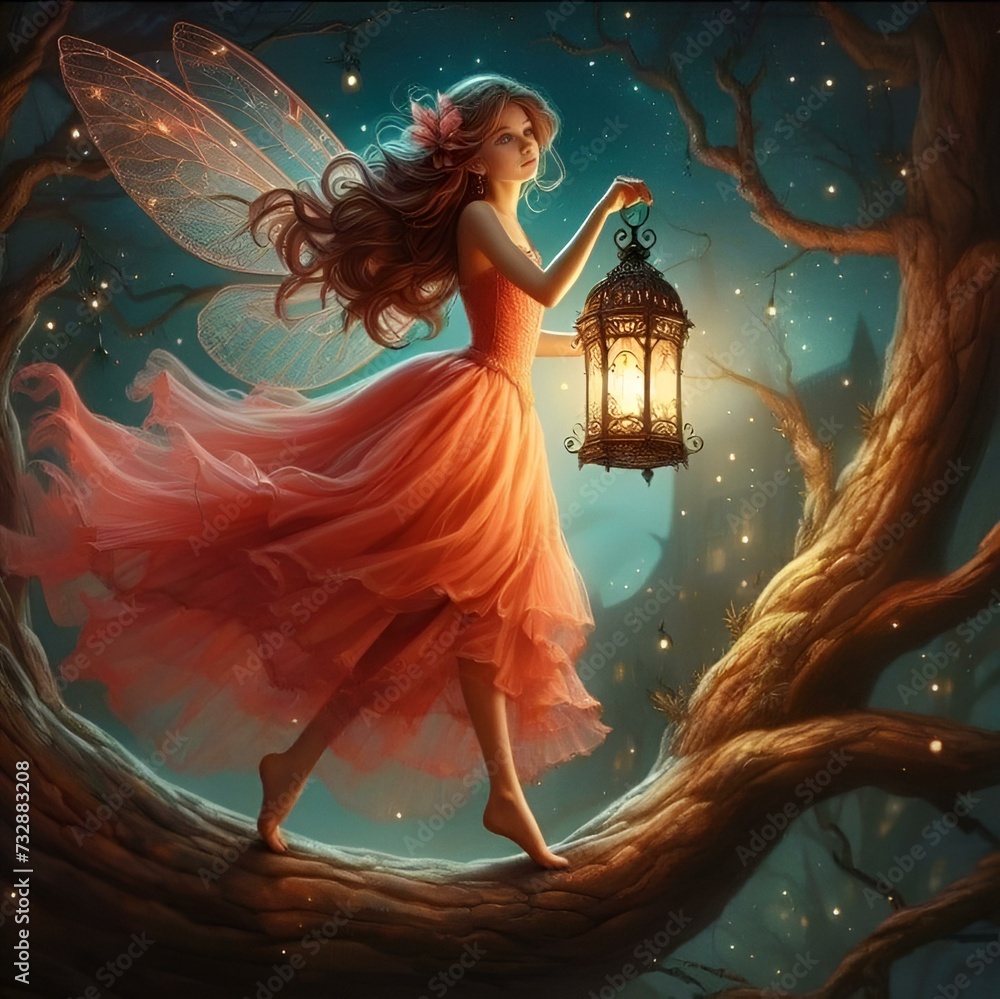 fairy with magic wand and stars.A Fairy Floating Under the Water in a ...