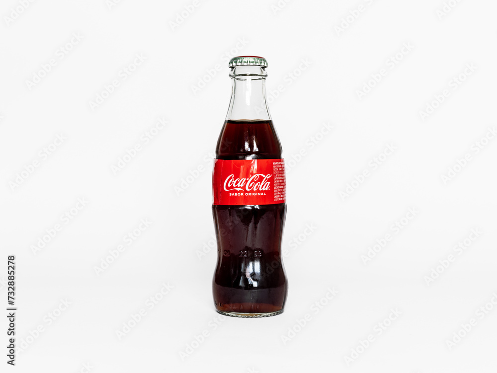 DRESDEN, GERMANY - 10. April 2023: Mexican coke bottle with the sabor ...
