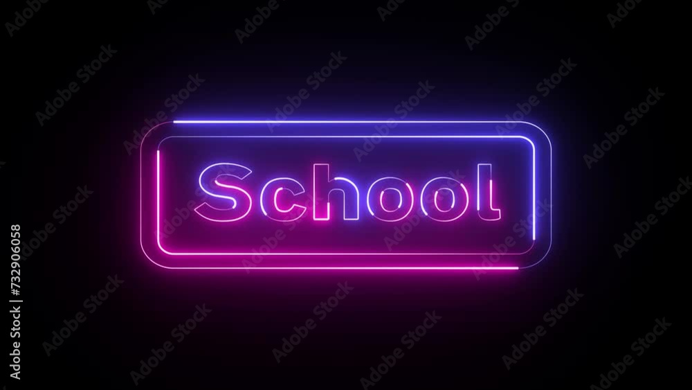 Neon School children traffic sign. Red triangle warning road sign ... Neon School children traffic sign. Red triangle warning road sign ...