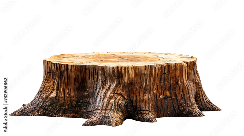 Nature's art: Tree stump cut-out against white background, celebrates ...