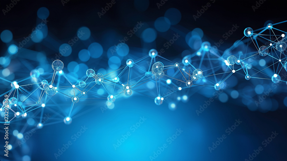 a photo of a 3d network background is shown, in the style of sky-blue ...
