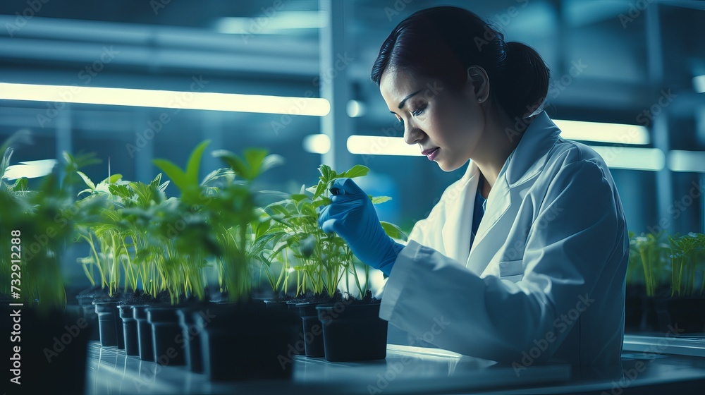 Teamwork, people or tablet in biology laboratory, science collaboration ...