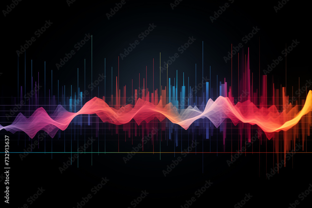 Sound waves modern sound equalizer. Radio wave icons. Volume level ...