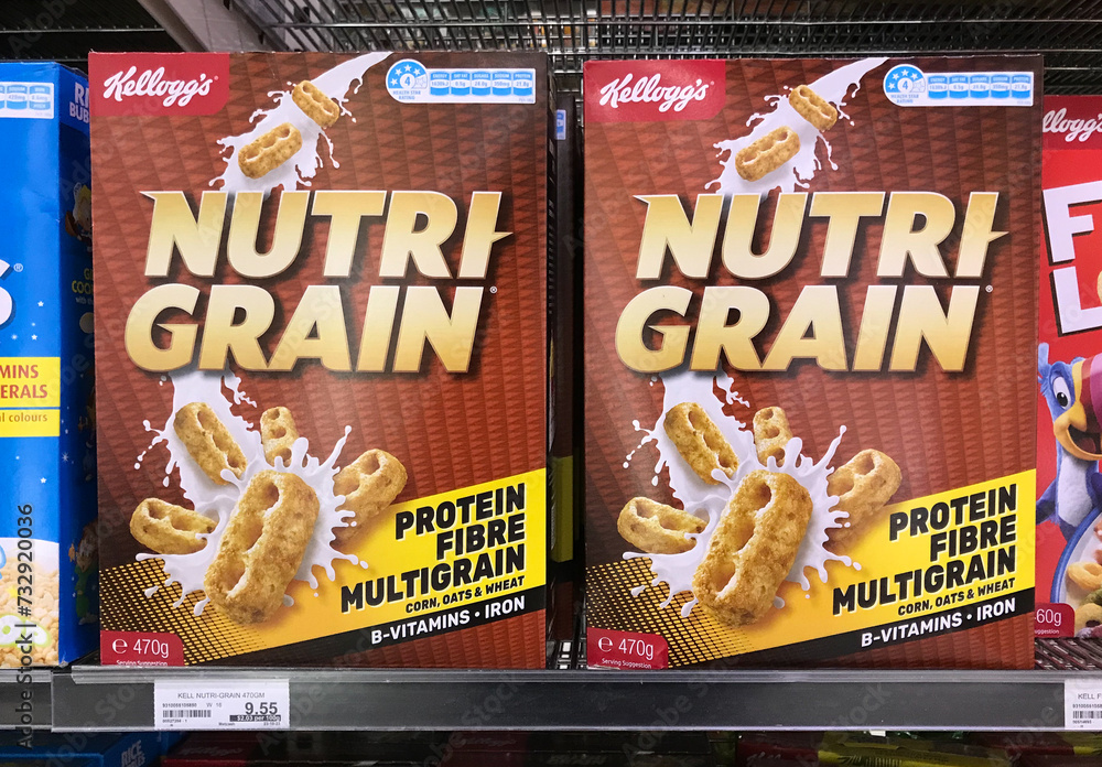 South Australia, Australia – Circa January, 2024: Two packets of Nutri ...