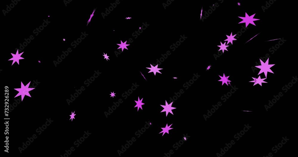 Animated cute adorable confetti stars falling loop motion graphic asset ...