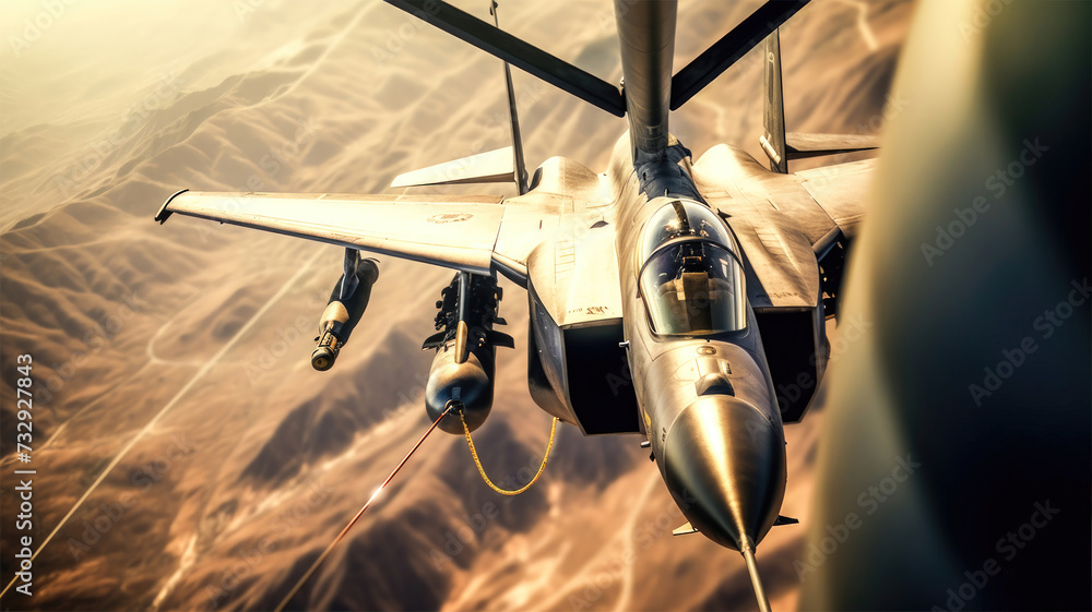 Fighter Jet Refueling in Mid-Air: A Cle Up Stock Photo | Adobe Stock
