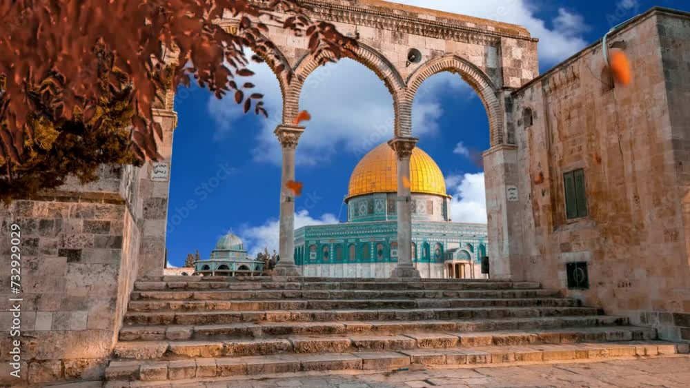 The Dome of the Rock in the Old City of Jerusalem, an Islamic shrine on ...