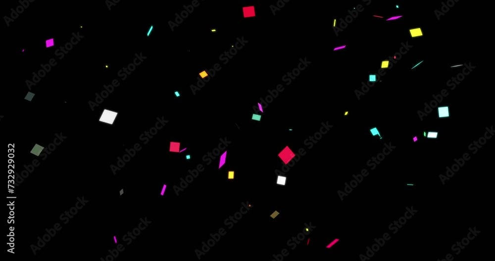 Confetti falling party popper explosion motion graphic in 4K. Birthday ...