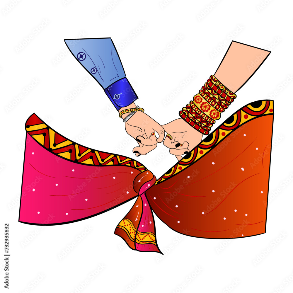 Hindu Wedding Card Design With Shubh Vivah Wedding Knot and Hasthmilap ...