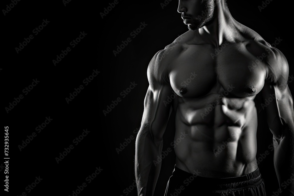 Fit male body Perfectly sculpted muscles six pack abs strong shoulders ...