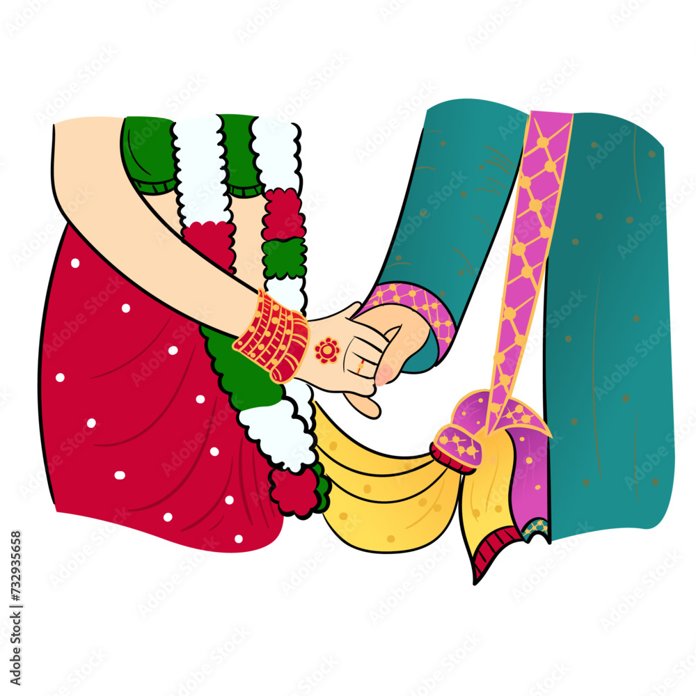 Hindu Wedding Card Design With Shubh Vivah Wedding Knot and Hasthmilap ...