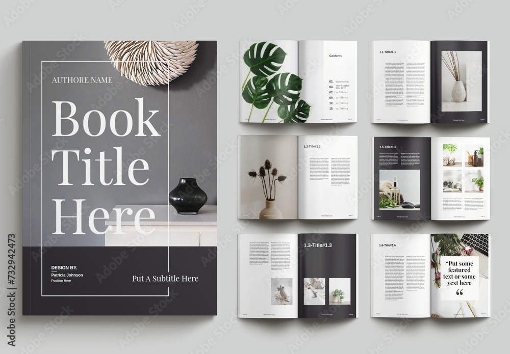 Minimalist Book Layout Stock Template | Adobe Stock