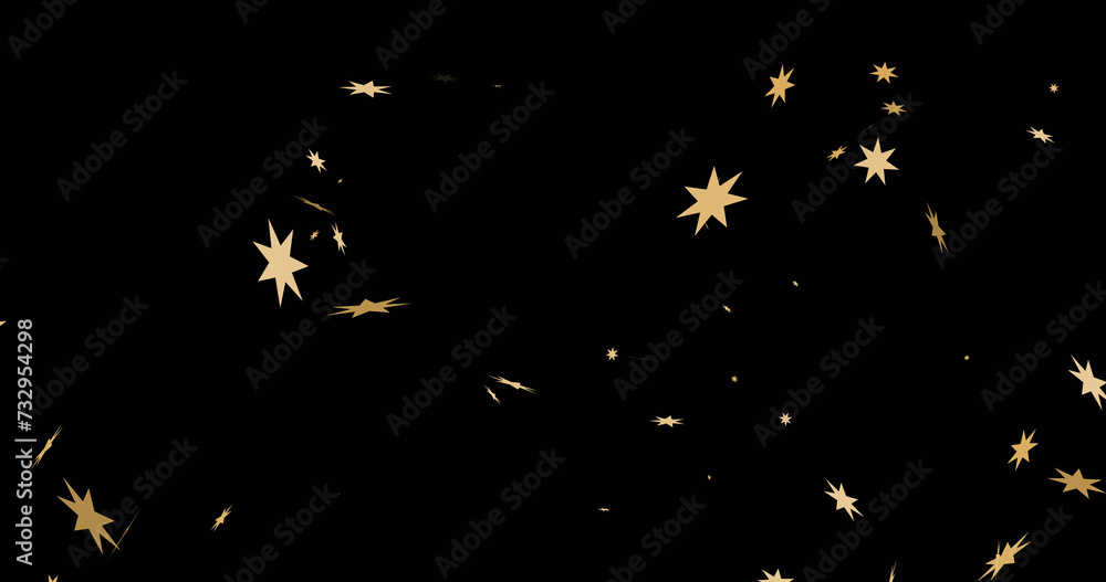 Animated cute adorable confetti stars falling loop motion graphic asset ...