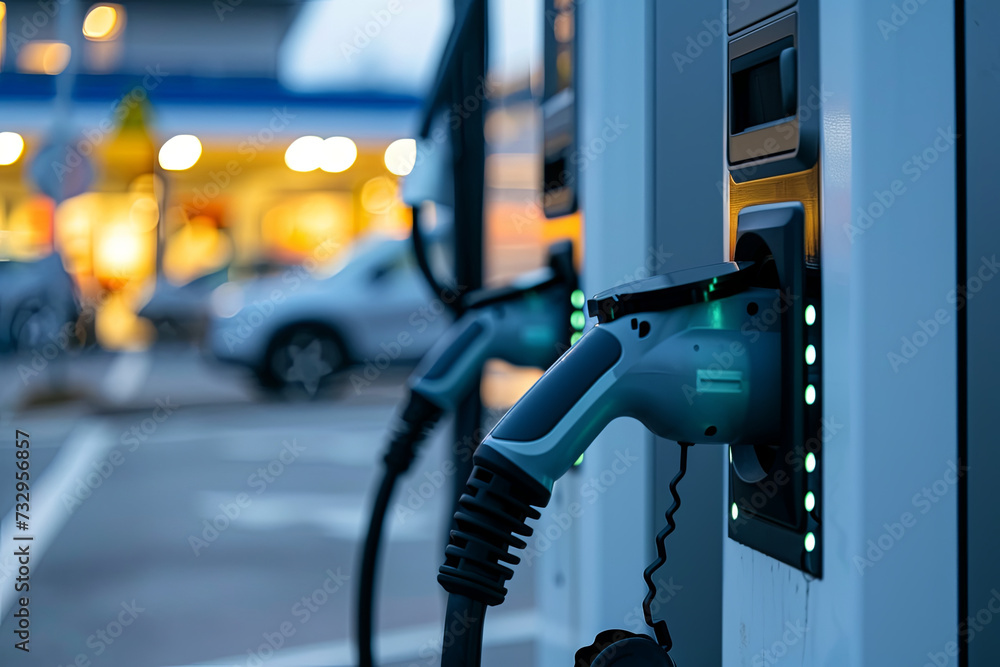 A former gas station repurposed into an electric car charging station ...
