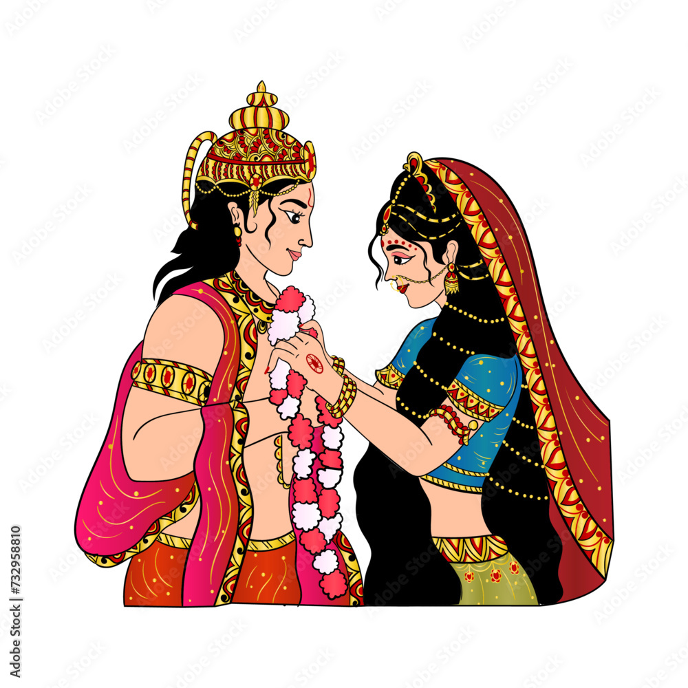 Vektorová Grafika „indian Bride Groom Vector And Illustration Indian