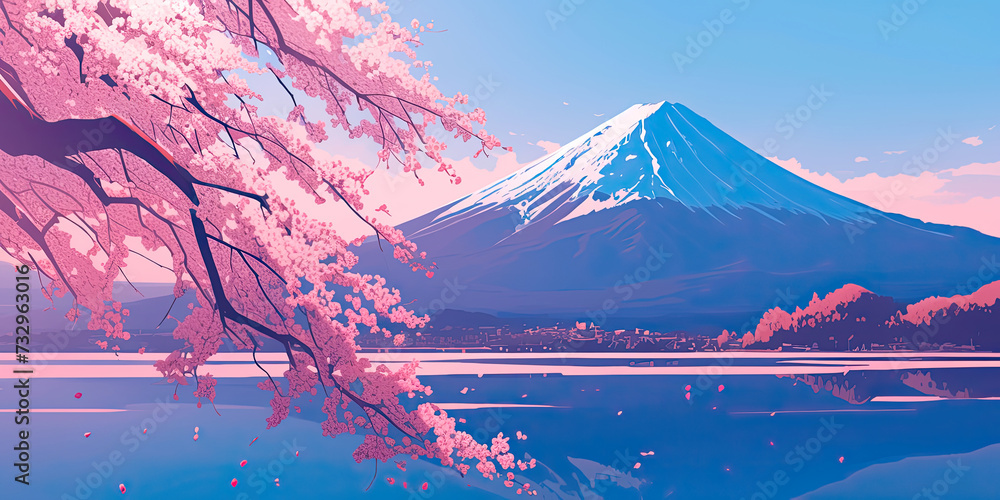 Mt Fuji, Mount Fujis landscape in Japan, Japanese famous tourism travel ...