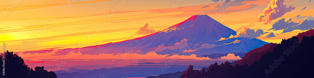 Mt Fuji, Mount Fujis landscape in Japan, Japanese famous tourism travel ...