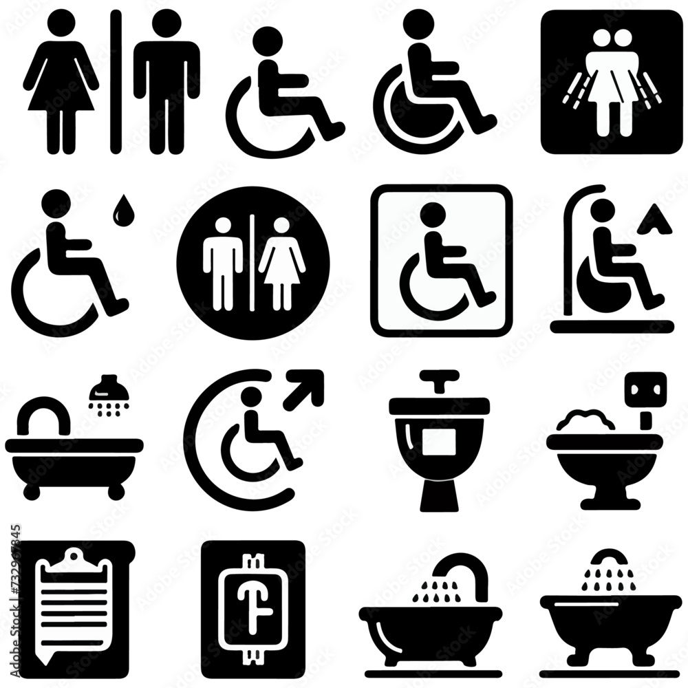toilet icon , bathroom icons , restroom icons , toilet icon ...