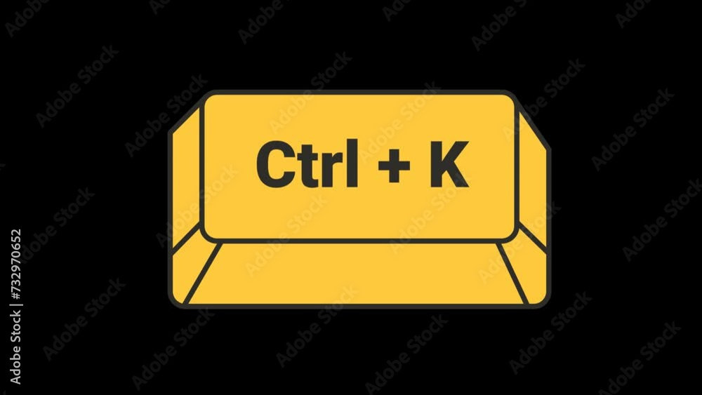 Control K Key Pressing Animation with Transparent Background Stock ...