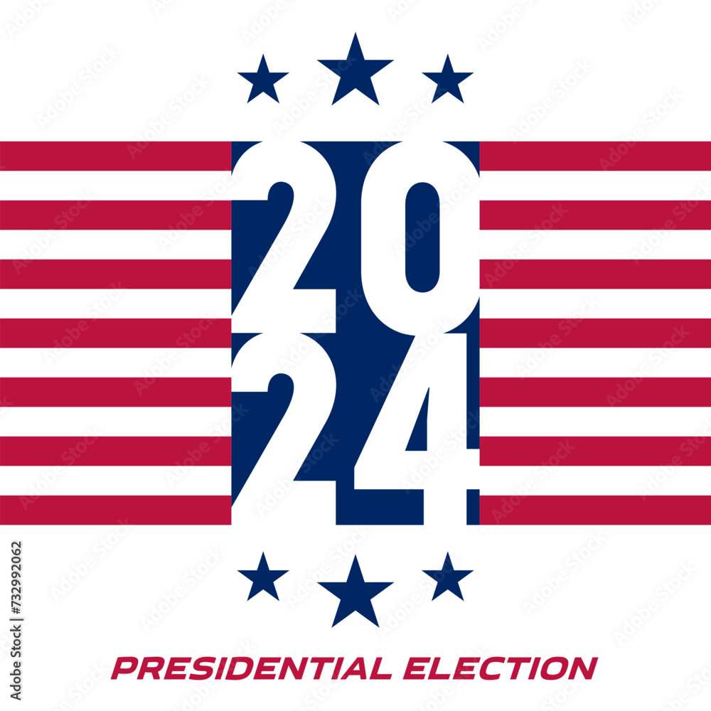 Voting. Presidential election 2024 in USA. Election 2024. Print. Stock ...