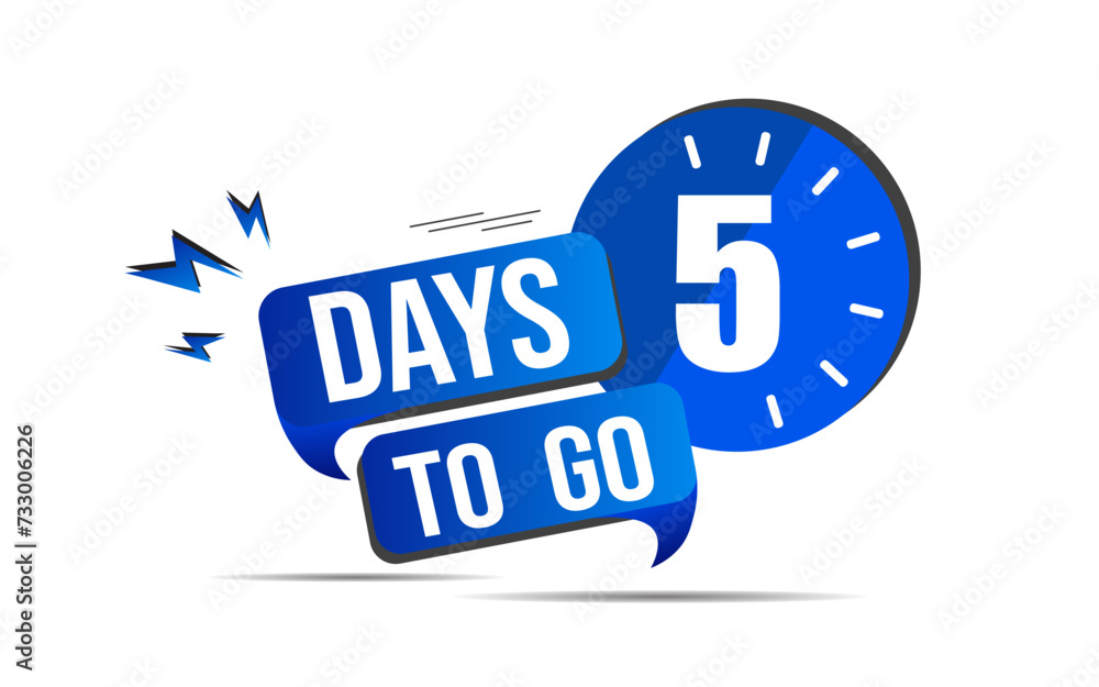 Vecteur Stock 5 day to go last countdown icon. Five day go sale price ...
