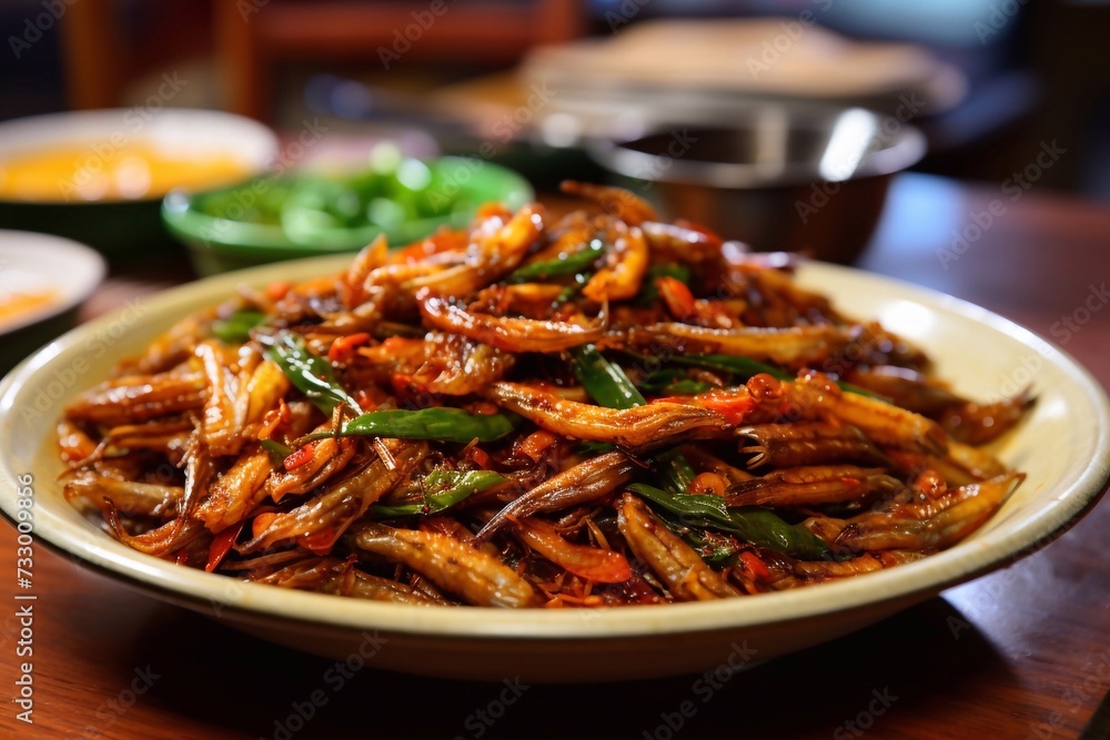 Anchovy, side dish, dried fish dish, seafood, housewife, Korean ...