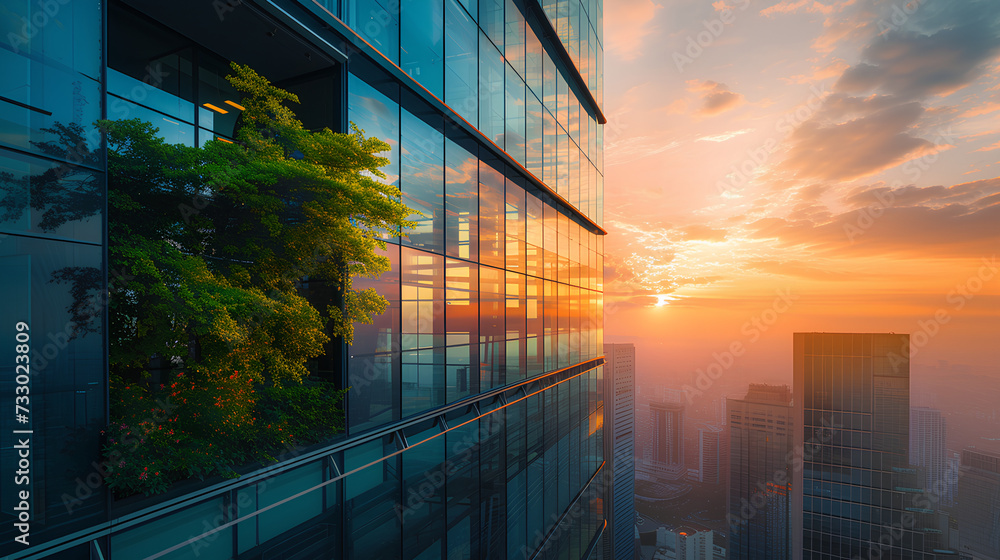 The modern building reflects nature and is an environmentally friendly ...