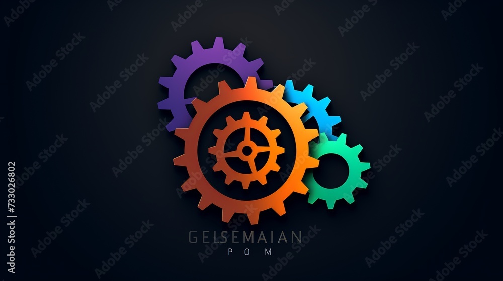 illustration Gear Logo Design Template Vector, suitable for industrial ...