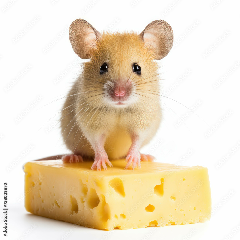 Explore the world of rodents as a cute mouse savors cheese, leaving ...