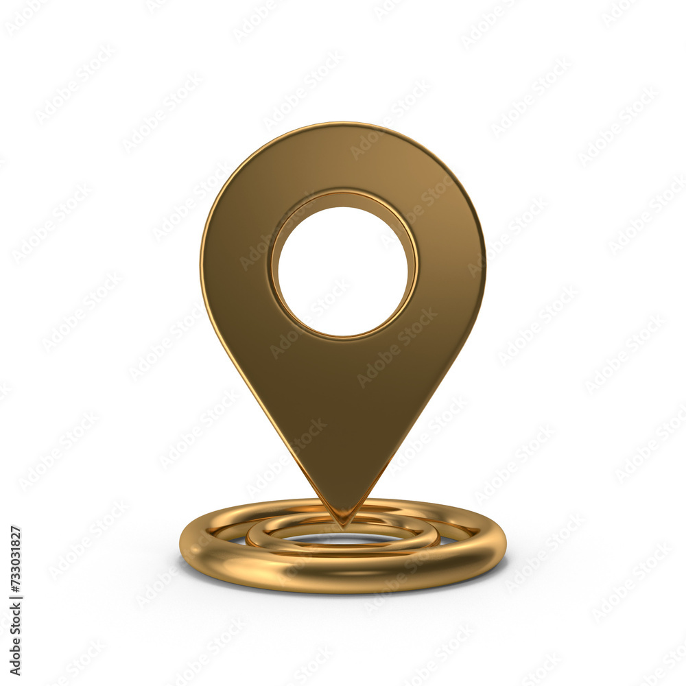 3D PNG Golden Map Pointer, Location Map Icon, Gold Texture, Golden location pin or navigation ...