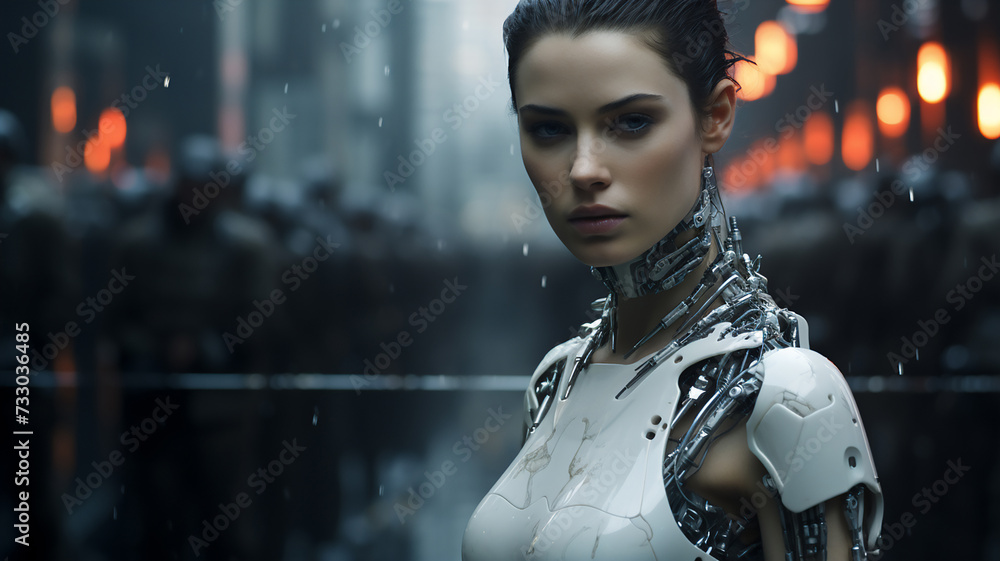 Artificial General Intelligence AI of Woman female humanoid robot human ...