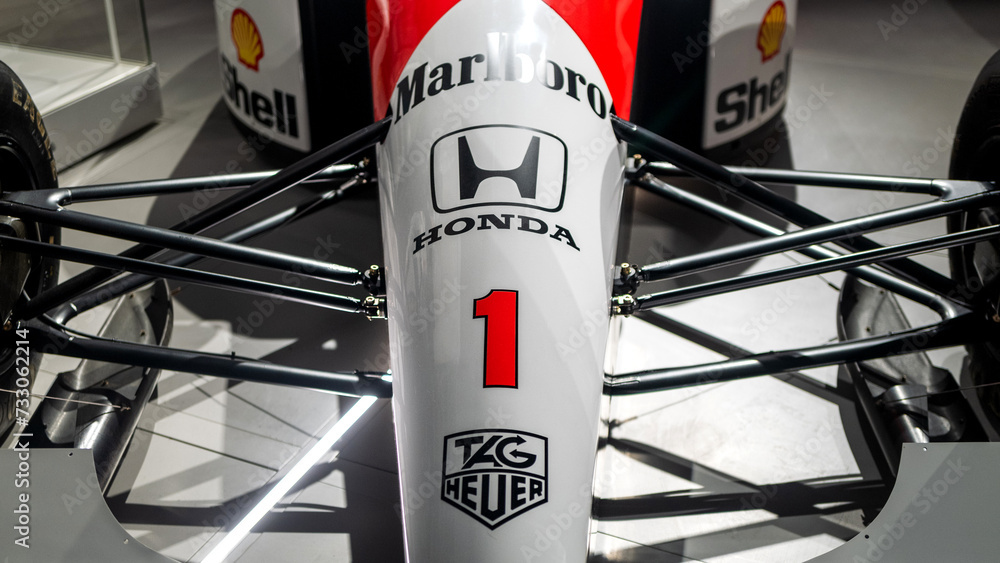 Silverstone, UK : August 13 2023 : Ayrton Senna’s 1991 McLaren MP4 6 ...