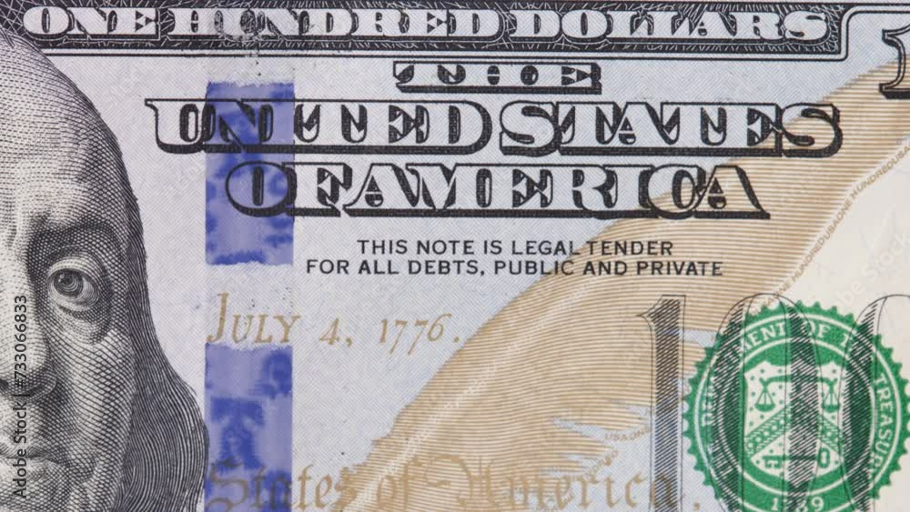 Vidéo Stock Hundred USD cash macro, fast sequence, loop, view. 100 ...