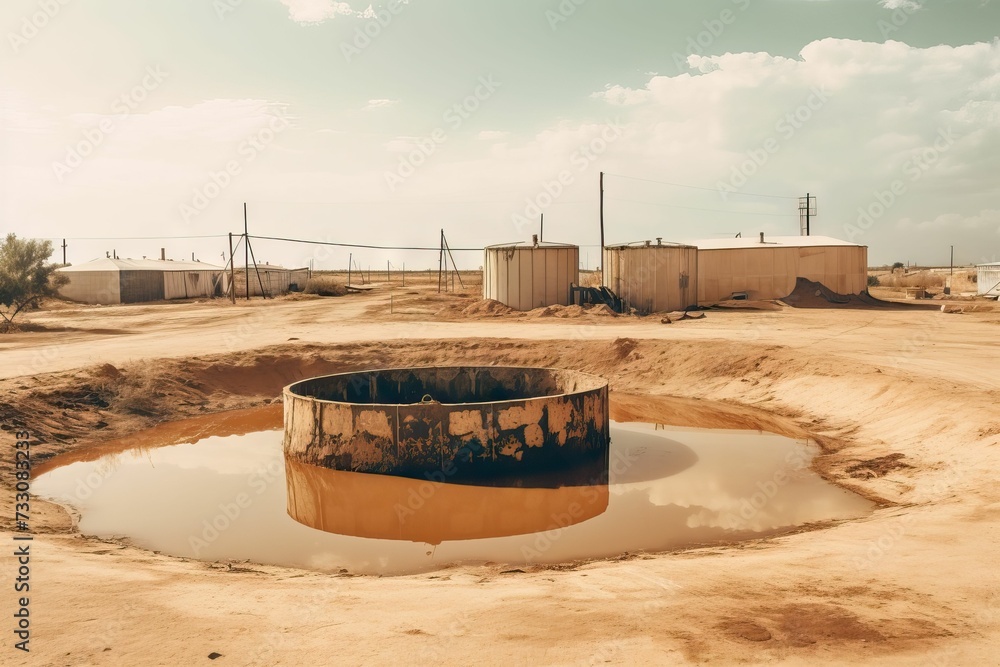 Dry water well, reflecting the scarcity of clean and accessible water ...